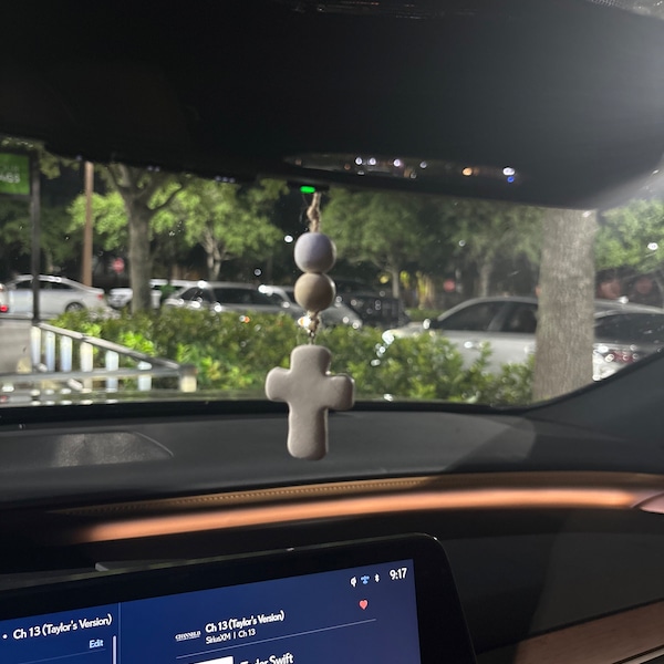 Cross Car Mirror Hangers | Christian Cross Hanging Ornament | Polymer ...
