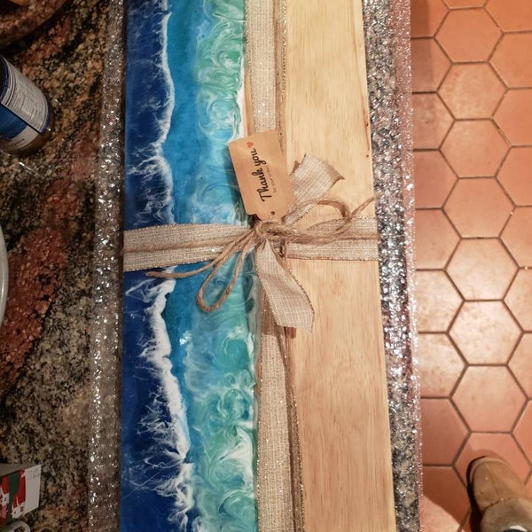 XL Royal Navy Blue Epoxy Resin Olive Wood Traditional Flared XL Cross ...