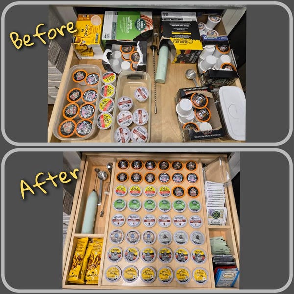 Two Tier Drawer Organizer With Sliding Tray for Utensils Silverware ...