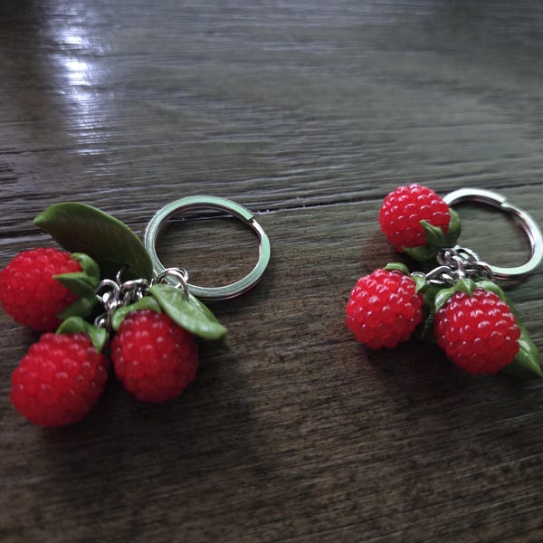 Blueberry Bag Charm From Polymer Clay Fruit Keychain Cute Berries Key ...