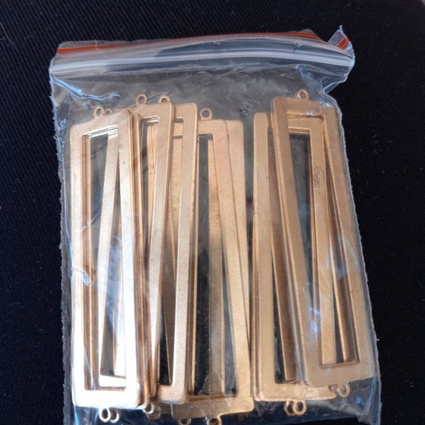 Raw Brass Connector - Rectangle Shaped Brass Connector - Jewelry ...