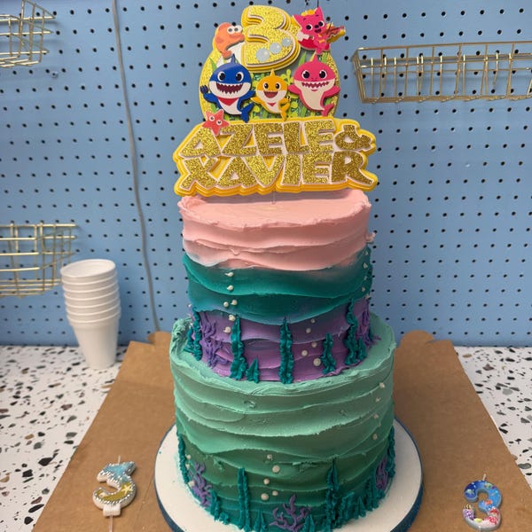 Baby Shark Cake Topper, Baby Shark Birthday, Cupcake Topper, Ping Fong ...