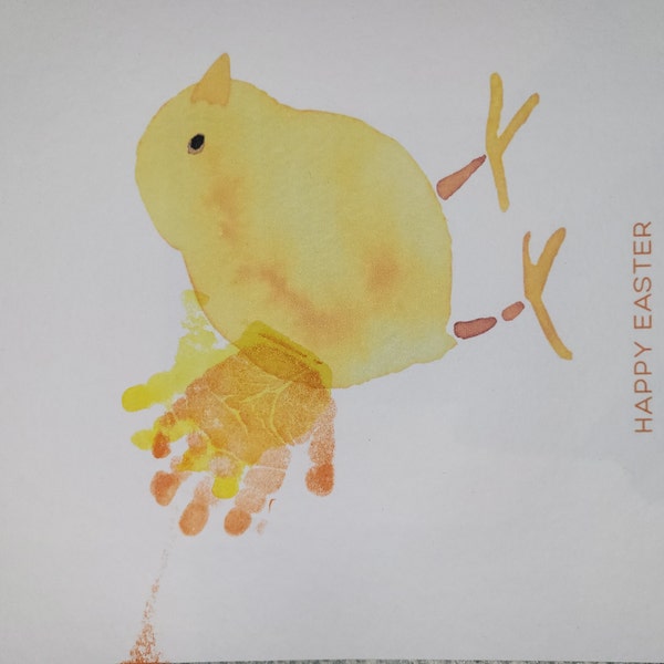 Your Little Chick Handprint Hand Craft Art / Chicken Happy Easter / DIY ...