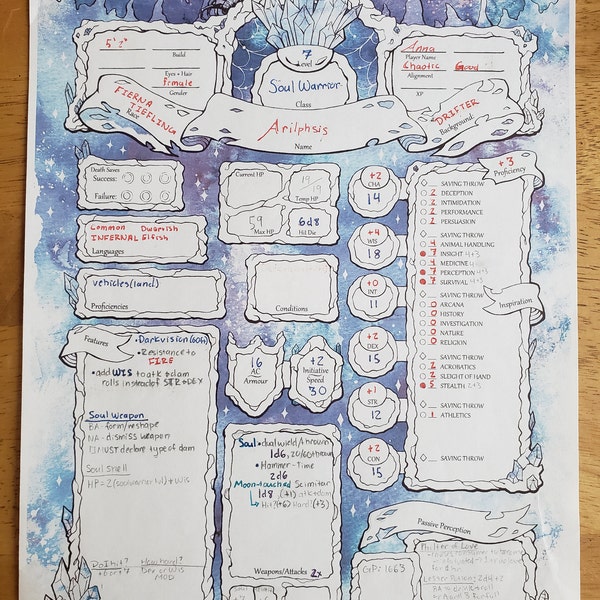 Underdark Character Sheets - D&D 5e - Etsy