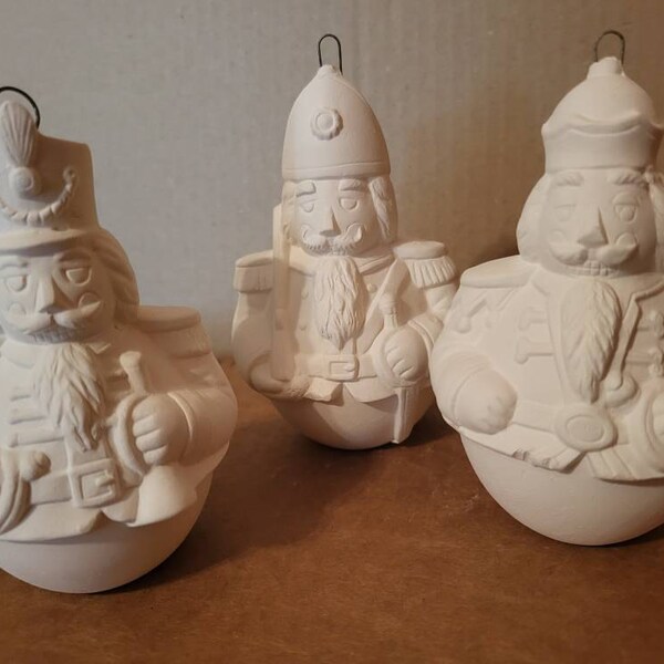 Ceramic Bisque Ornament - 3 4" Roly Poly Nutcrackers - Ready to Paint ...