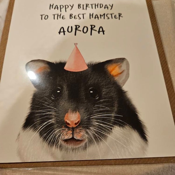 Hamster Birthday Card | Personalised Hamster Card, Funny Hamster Card ...