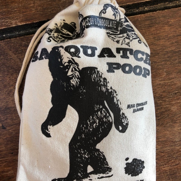 Chocolate BIGFOOT Poop/ SASQUATCH Poop Packed in a Vintage Hand Printed ...