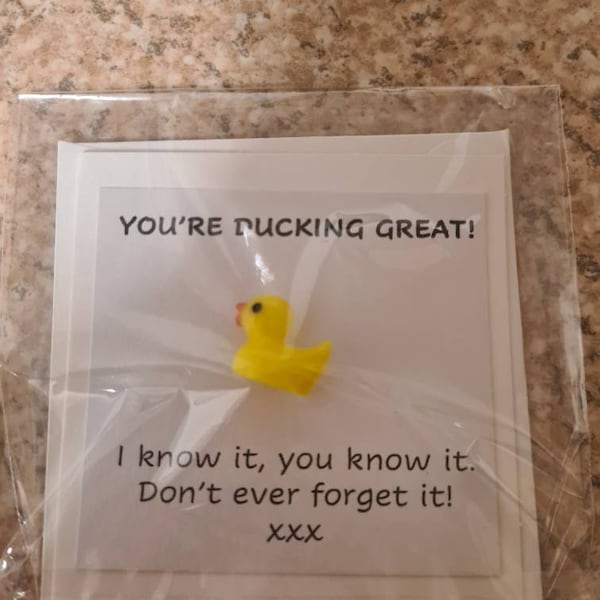 Congratulations Card - Mini 'i'm so Ducking Happy for You' or 'i'm so ...