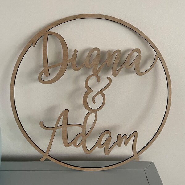 Personalized Circle Name Sign - Various Sizes, Wooden Name Sign, Custom ...