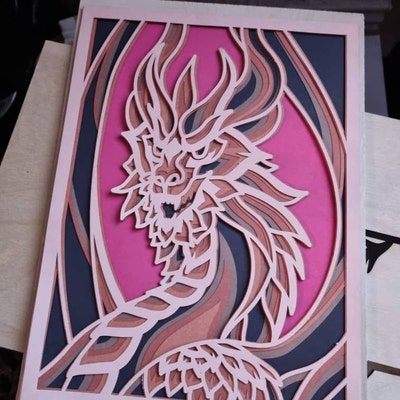 Dragon Multilayer SVG/ Dragon Cut File/ 3D Layer/ Plywood Cutting ...