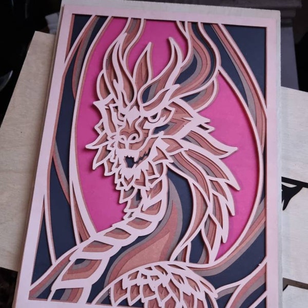 Dragon Multilayer SVG/ Dragon Cut File/ 3D Layer/ Plywood Cutting ...