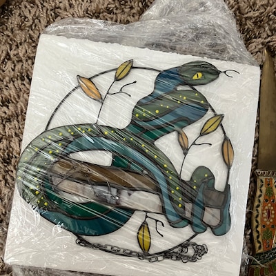 Stained Glass Art Suncatcher Viper. Animal Snake Serpent Home Asp. Wall ...