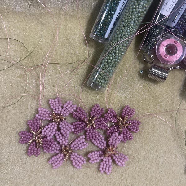 Seed Bead Tutorial Crocus Brick or Peyote Stitch Downloadable PDF - Etsy