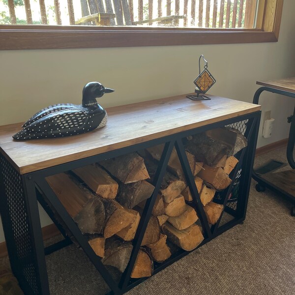Firewood Rack , Shelf, Wood Coffee Table and Wood Storage, Minimalist ...