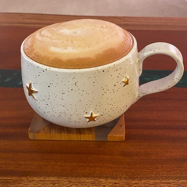 Celestial Mug: Handmade Pottery Coffee Cup With Gold Moon & Stars - Etsy
