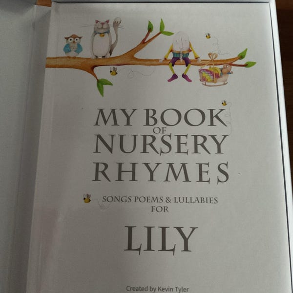 Personalised Nursery Rhyme & Poems Keepsake Book for Newborns and ...