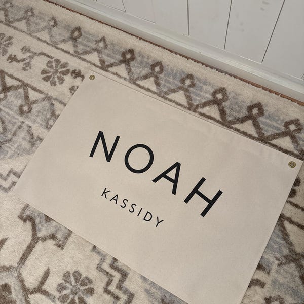 Baby Name Flag Canvas Flag Nursery Name Sign Custom Name Banner Boho ...