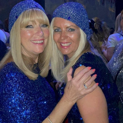 Crochet Beanie in Blue and Silver With Sequins, Abba Style Beanie With ...