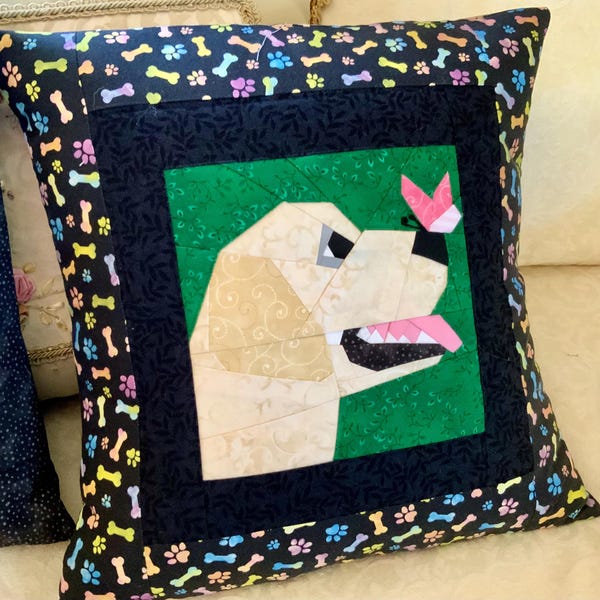 Labrador With Butterfly Paper Pieced Quilt Block Pattern (PDF ...