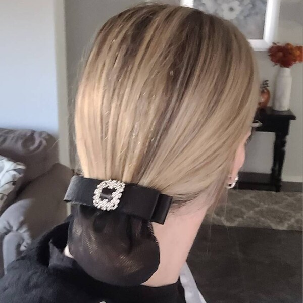 White Flower Lace Fabric White Ribbon Hair Bow With French Barrette ...