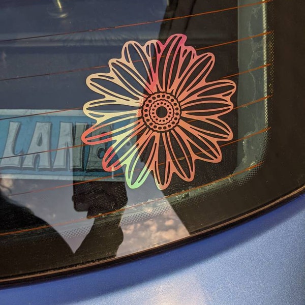 Holographic Daisy Vinyl Decal | Daisy Decal | Daisy Vinyl Decal | Daisy ...