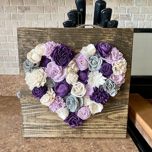 Rainbow/ombre Mini Wood Flower Heart Board Sola Wood Flowers - Etsy