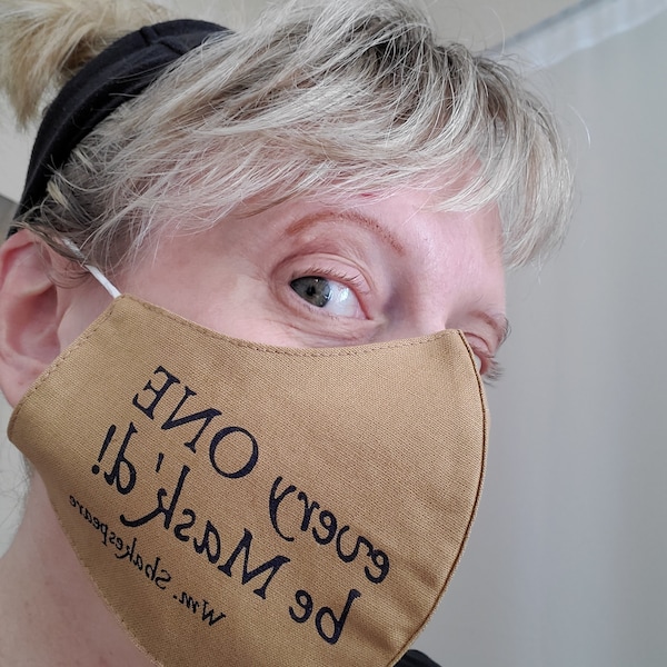 Literary Face Mask - Shakespeare - Floral - 100% Premium Cotton With ...