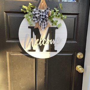 Monogram Front Door Sign Welcome Door Decor Front Door | Etsy