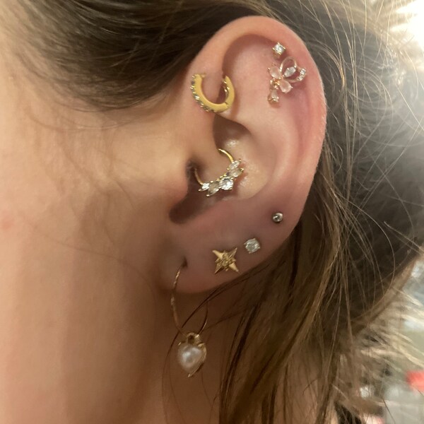 16G CZ Cluster Septum Ring/daith Earring/tragus Jewelry/helix Earring ...
