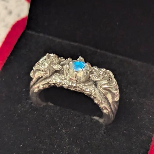 Bat Ring With Ruby Low Bezel Gothic Ring Gothic Jewelry Unisex Handmade ...