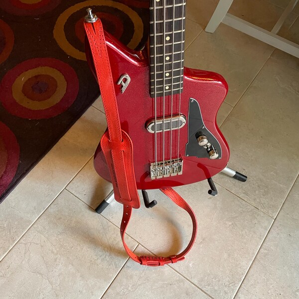 Dark Brown Leather Dobro Guitar Strap, 60mm Width, Dobro Strap ...