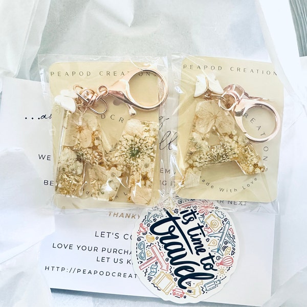 Resin Floral Keyring With Butterfly Charm / Floral Keychain/ Custom ...