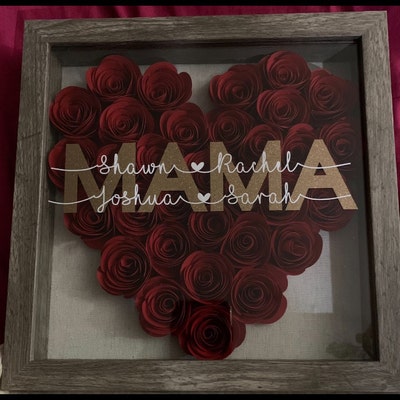 Mom Shadow Box, Christmas Gift, Home Decor, Heart Shadow Box, Mom With ...