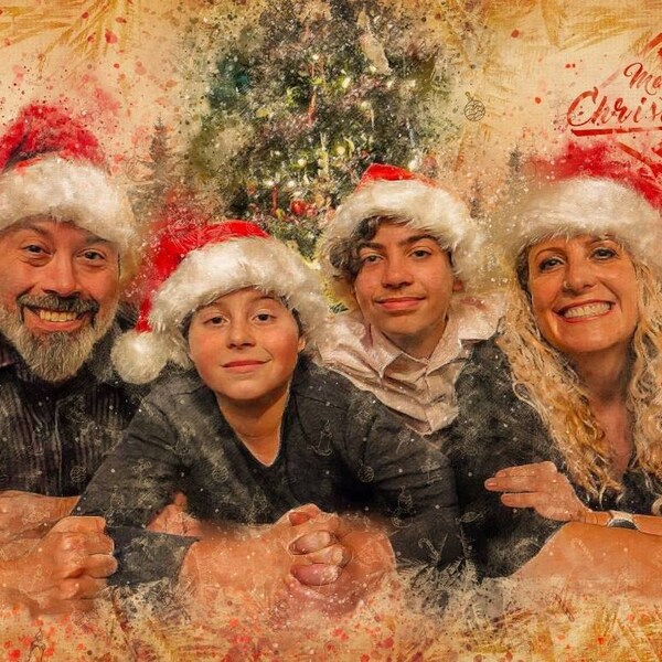 Custom Family Drawing From Photo Personalized Family Portrait From ...