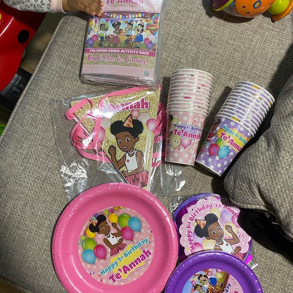 Gracie's Corner Ultimate Party Bundle Package in Pink & Gold Color Scheme for 12 Guests ...