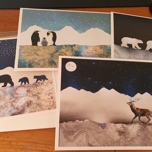 Winter Wildlife Card Set, Blank Greetings, Thank You Cards, Christmas ...