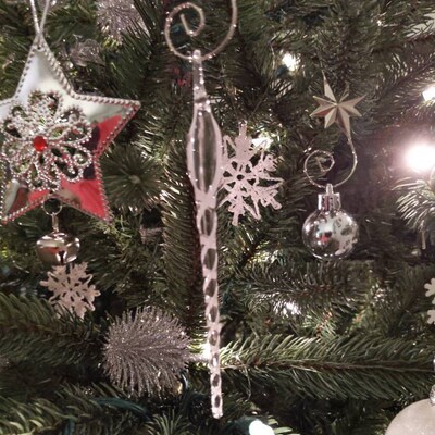 Set of 6 Ruby Red Icicles Christmas Tree Ornaments Hand Blown - Etsy