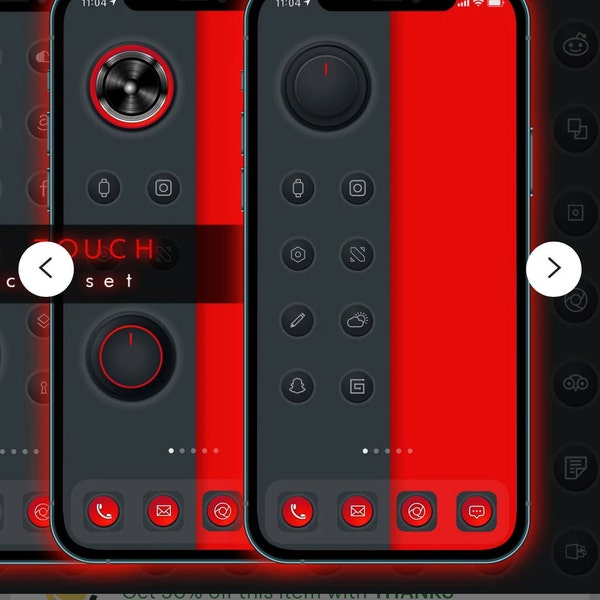 Neon RED Ios14 Icon Set | 136 Icons and Backgrounds | iPhone Aesthetic ...