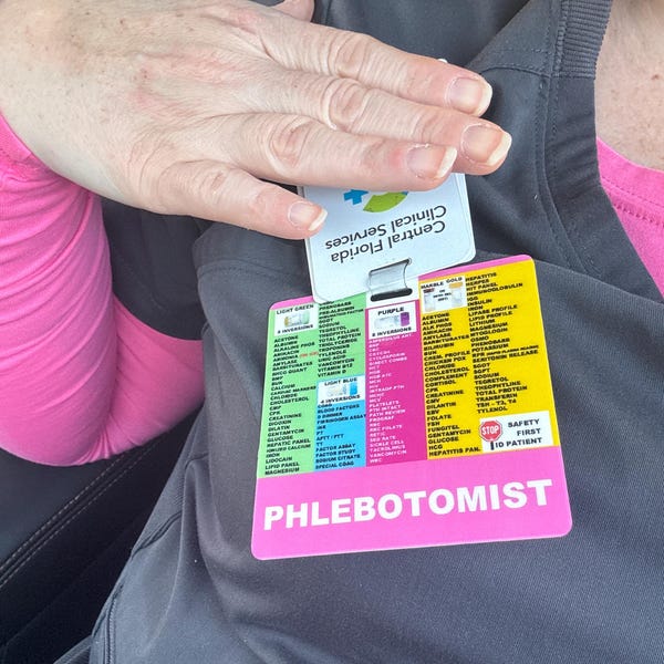 Phlebotomist Badge, Blood Tubes, Specimens - Etsy