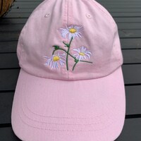 WHITE FIELD DAISY Flower Hat - Embroidered Garden Men Women Cap - 24 ...