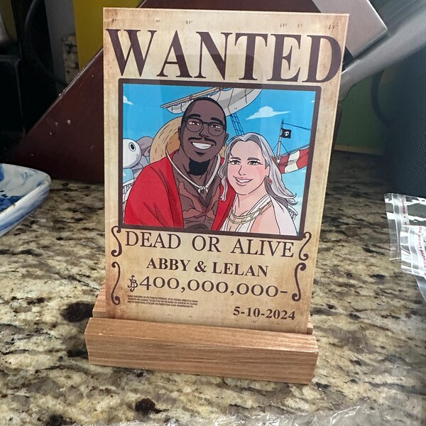 Anime Wanted Poster Card , Fully Custom Wanted Card, Wedding Gift ...