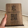 QR Code Sign for Business Wooden QR Code Table Stand Sign Logo QR Sign ...