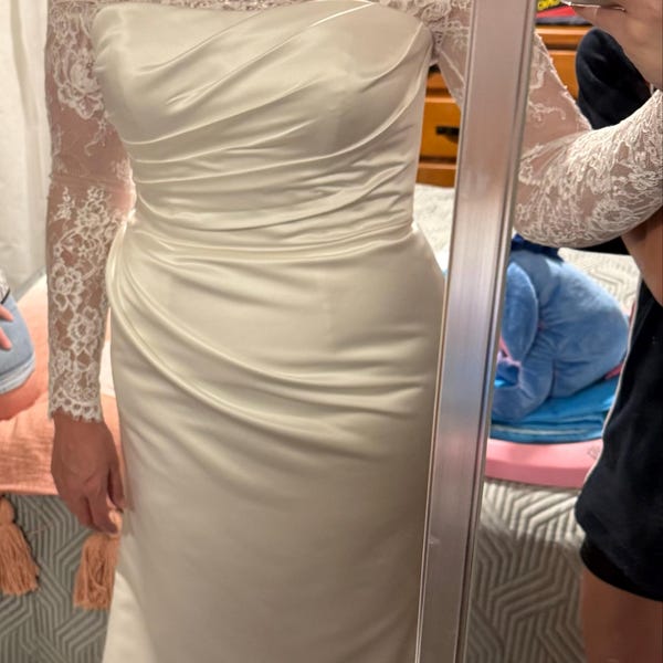 Black Lace Wedding Dress: Gothic Long Sleeve Gown, Open Back - Etsy