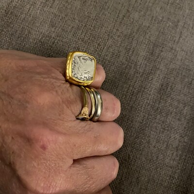 Ancient Coin Ring, Roman Coin, Coin Ring, Gold Plated Brass, Ottoman ...