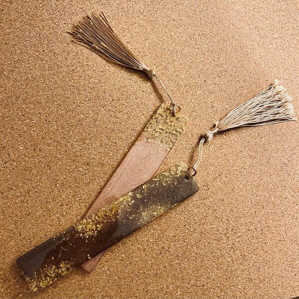 Gold Foil Resin Book Marks Custom Name Bookmarks Geode Gemstone Marbled ...