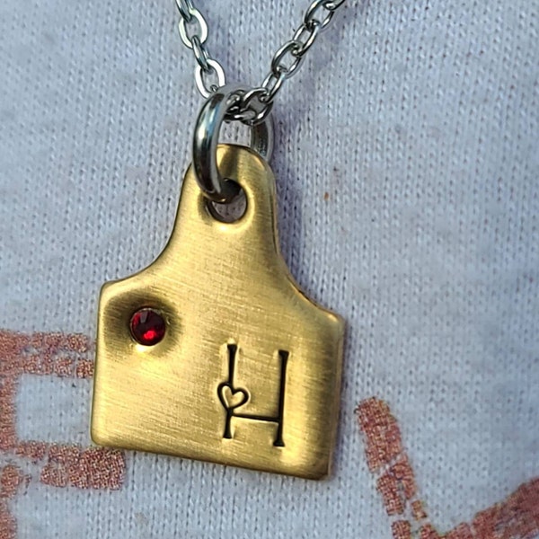 Tiny Ear Tag, Mixed Metal Tag, Multiple Ear Tags, Cow Necklace, Sheep ...