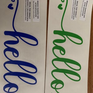 Cursive Hello Heart Vinyl Decal Hello Vinyl Sticker Hello - Etsy