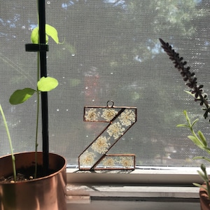 Personalised Stained Glass Pressed Flowers Initial Frame - Etsy