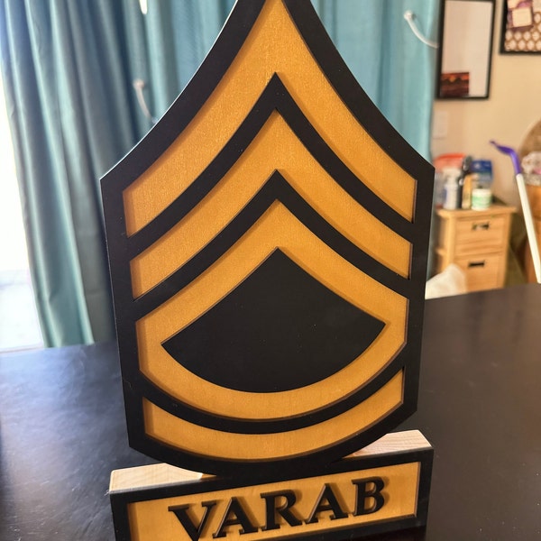 ARMY Rank Self Standing Name Plate - Army Enlisted Ranks - Army ...
