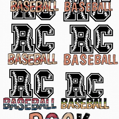 Baseball Themed Full Color PNG Alpha Font Clipart - Etsy
